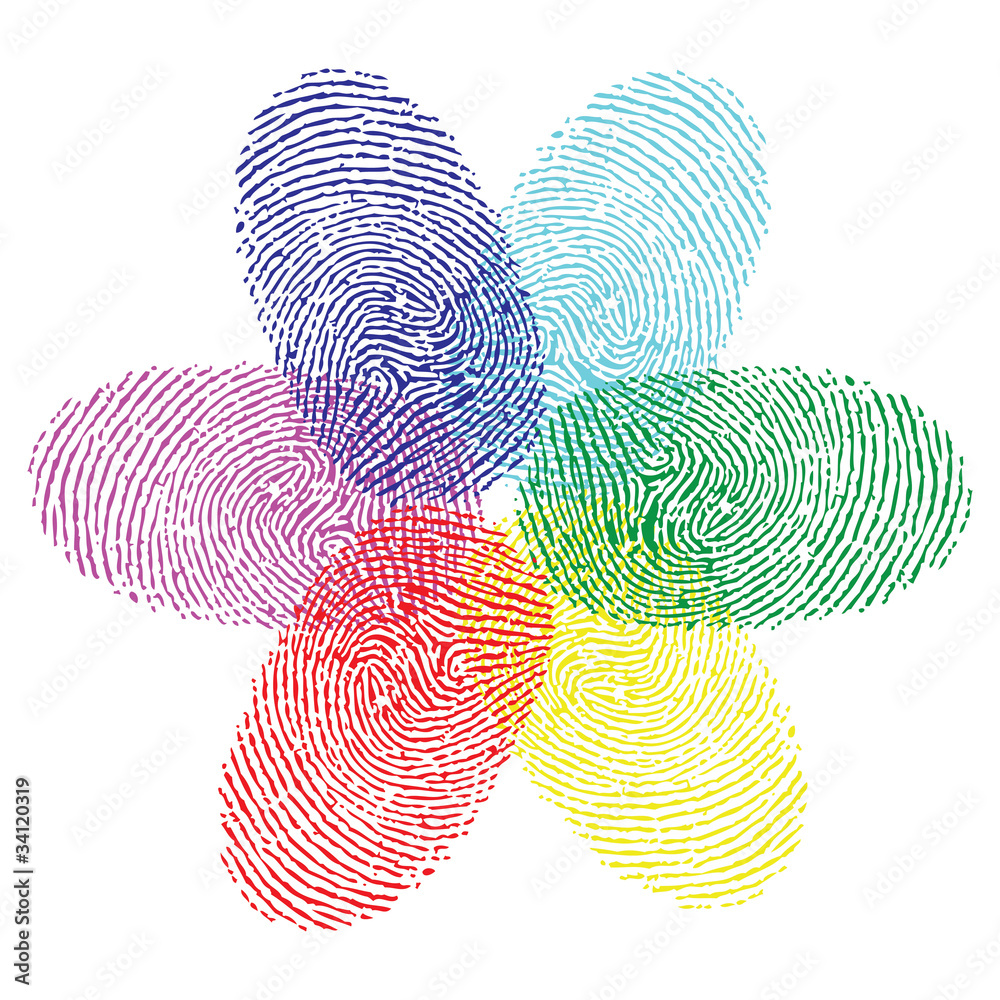 color fingerprint flower vector Stock Vector | Adobe Stock