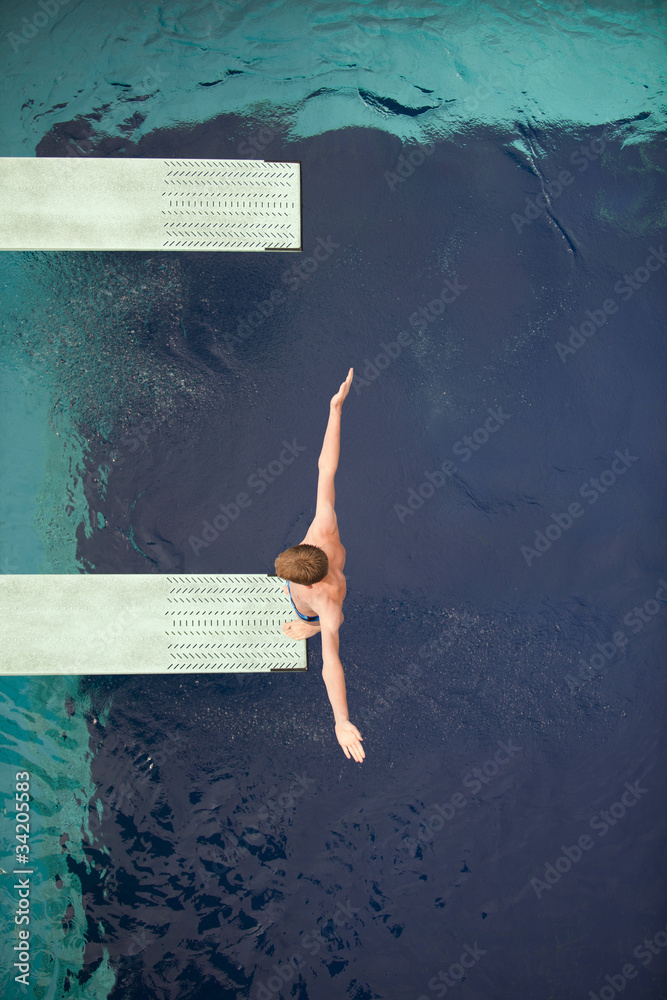 diver on the springboard Stock Photo | Adobe Stock
