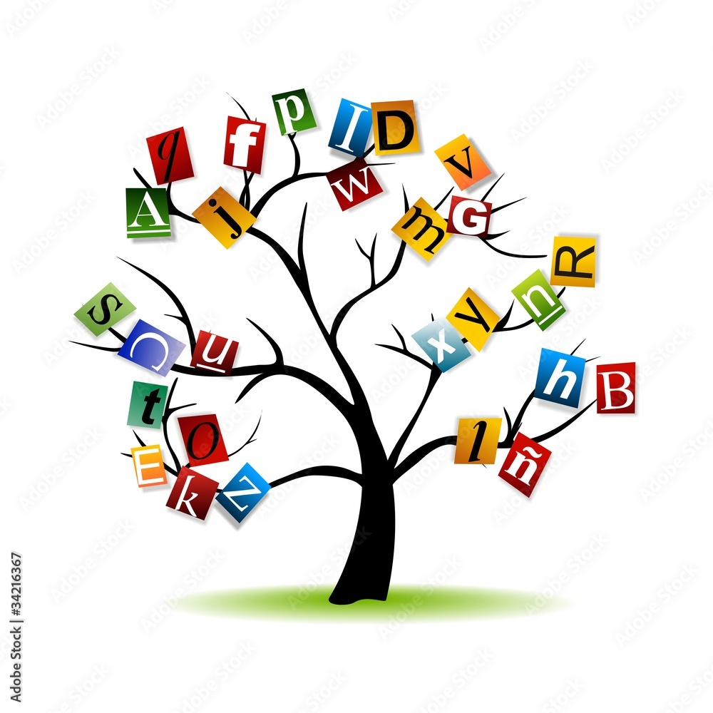 ARBOL ABECEDARIO vector de Stock | Adobe Stock