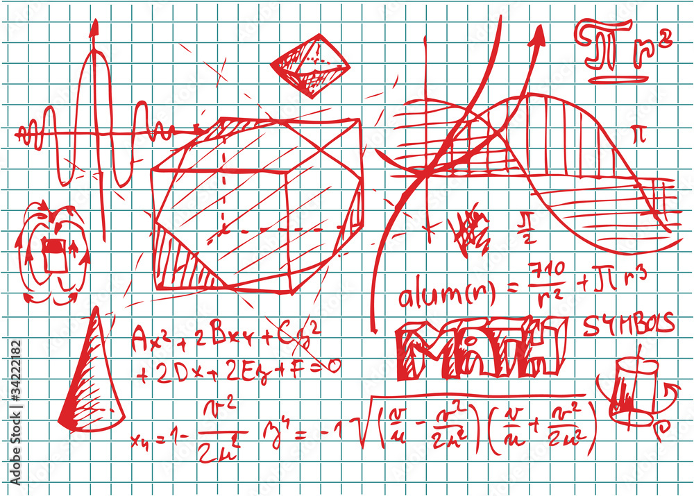 hand drawn math symbols Stock Vector | Adobe Stock