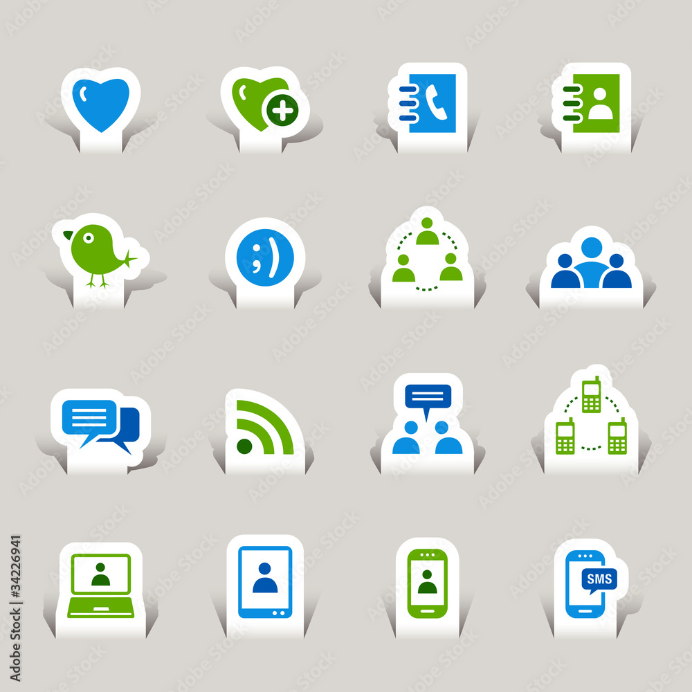 Papercut - Social media icons vector de Stock | Adobe Stock