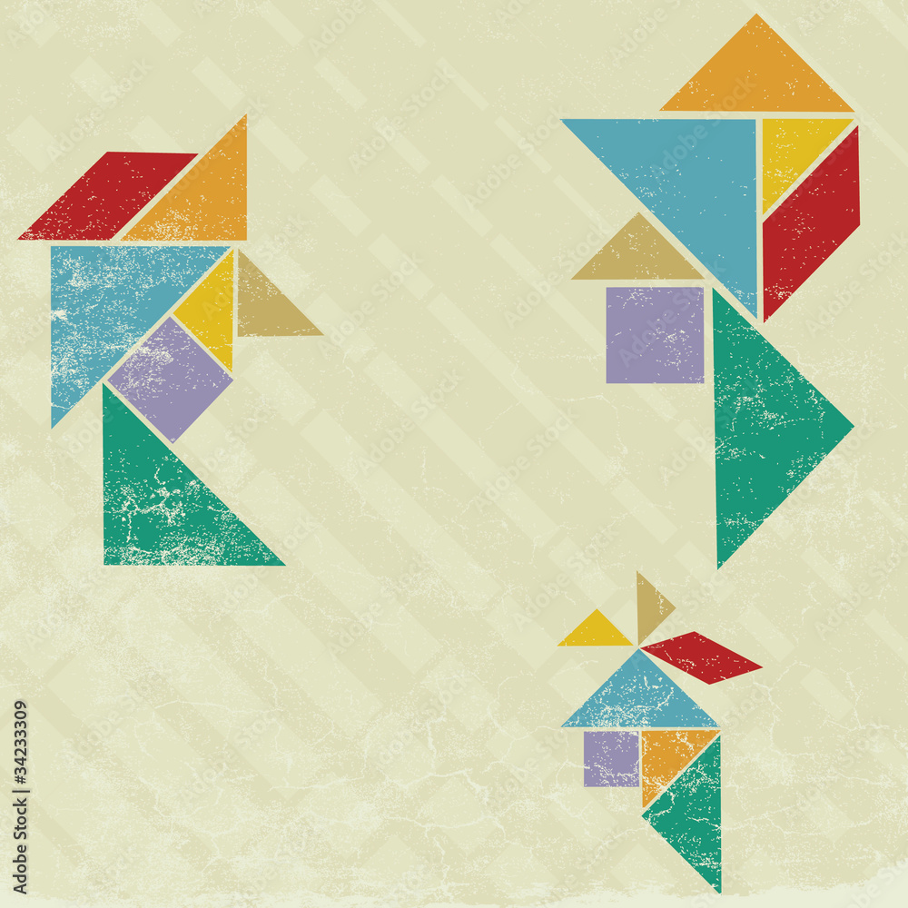 Head tangram Stock Vector | Adobe Stock
