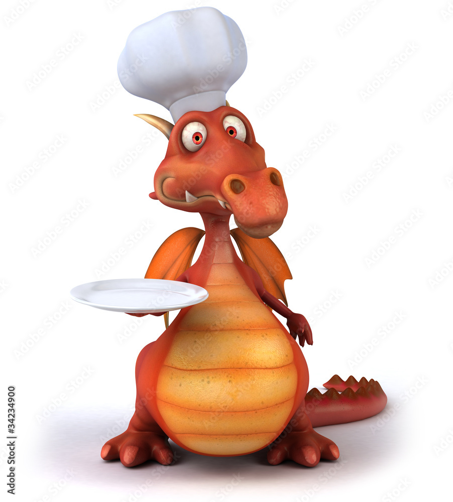 Dragon chef ilustración de Stock | Adobe Stock