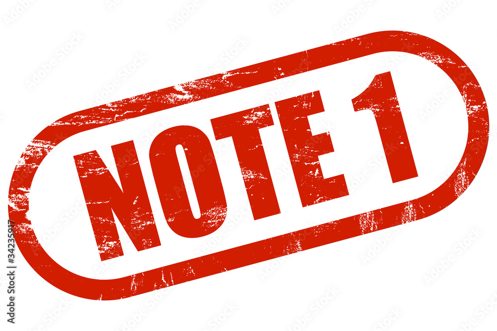 Grunge Stempel rot NOTE 1 Stock Illustration | Adobe Stock