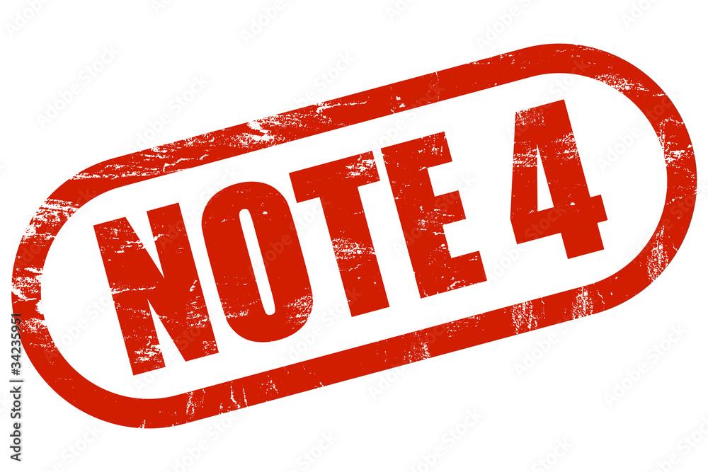 Grunge Stempel rot NOTE 4 Stock Illustration | Adobe Stock