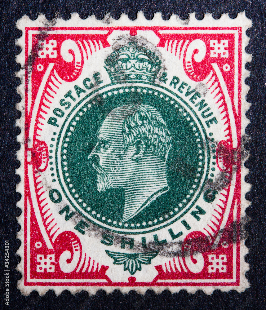 British stamp showing portrait of King Edward VII 1901 to 1910 Stock ...