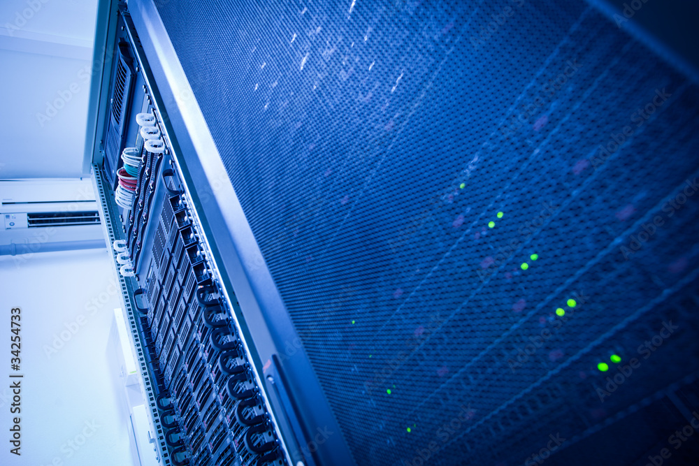 Server rack cluster in a data center Stock Photo | Adobe Stock