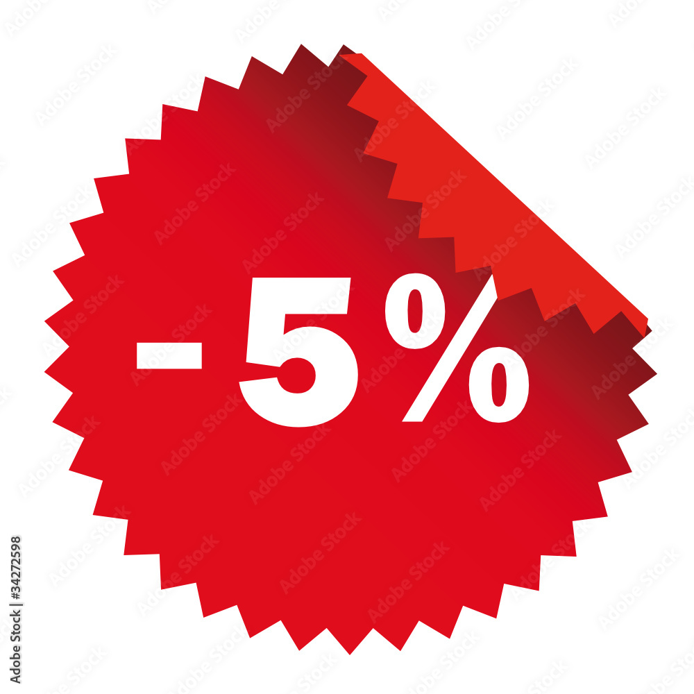 Minus 5 % Stock Vector | Adobe Stock