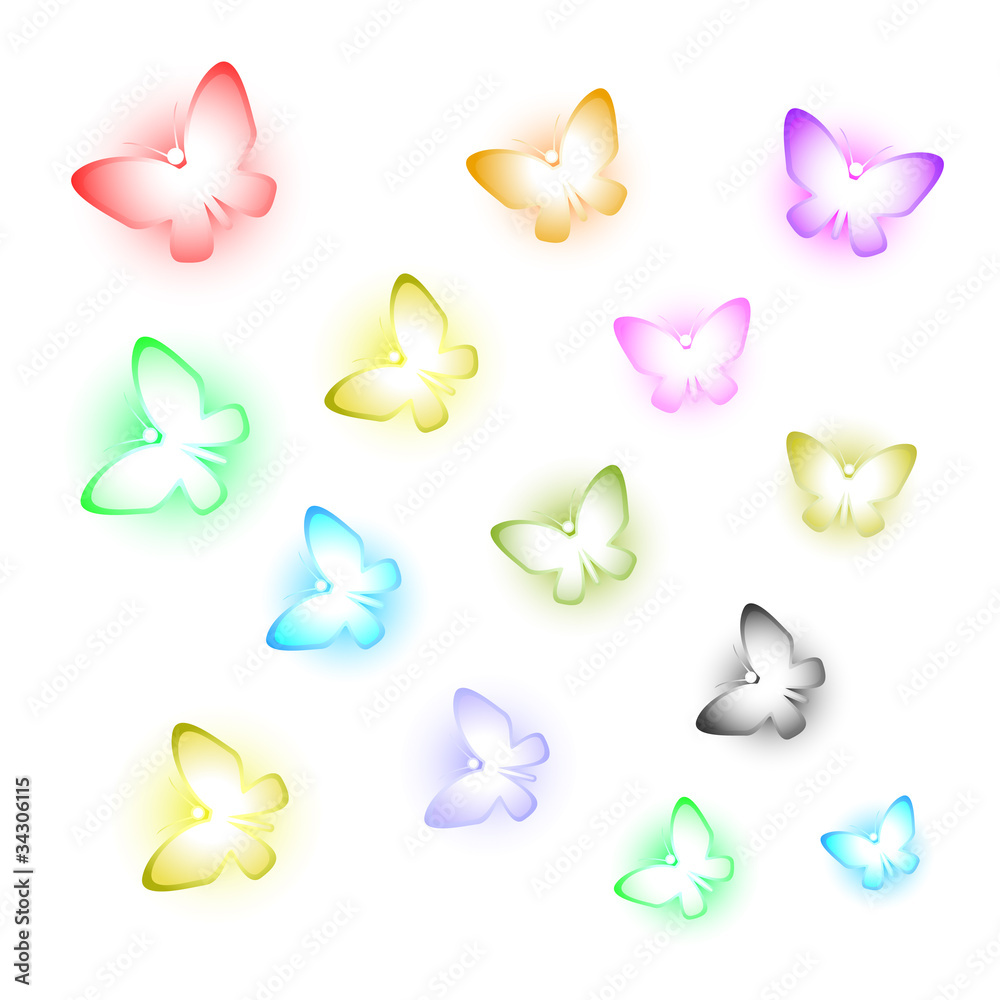 Mariposas de colores vector de Stock | Adobe Stock