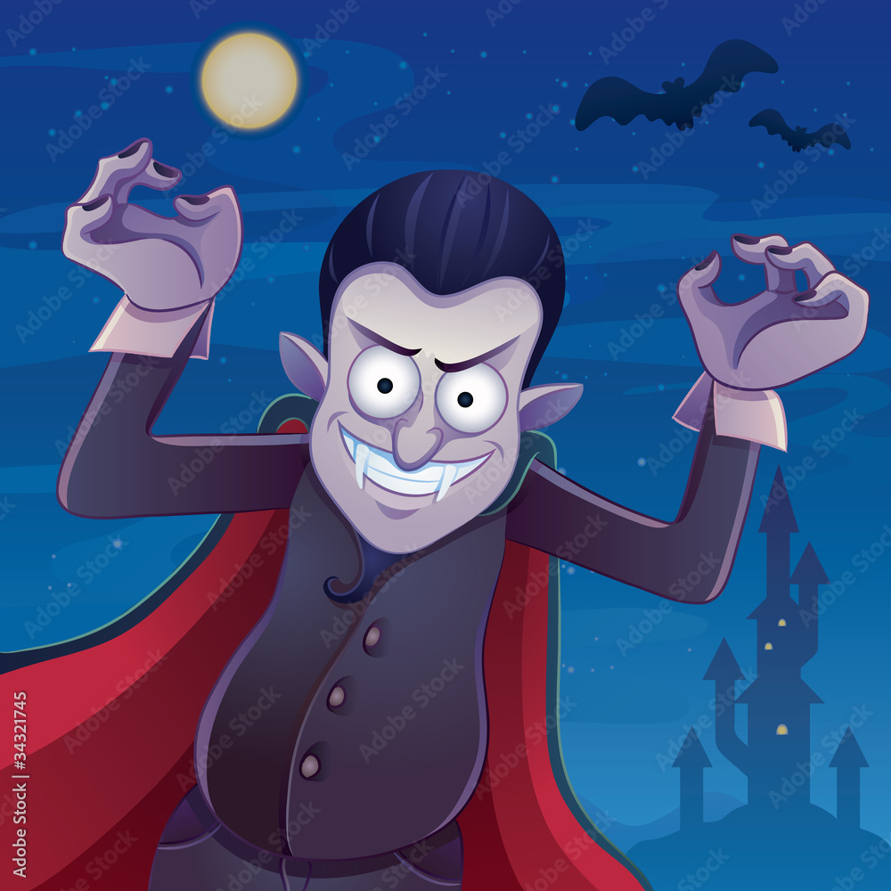 Dracula Cartoon Stock Vector | Adobe Stock