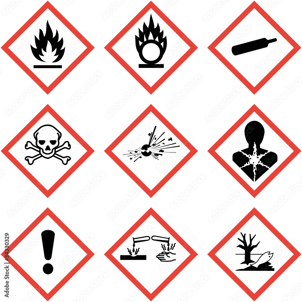 GHS Kennzeichen Set Sammlung Symbole Piktogramme Stock Vector | Adobe Stock