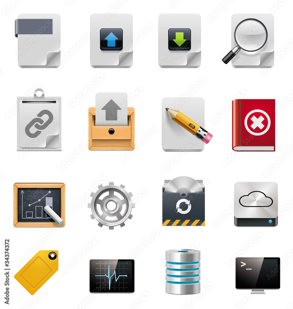 Vector file server administration icon set vector de Stock | Adobe Stock