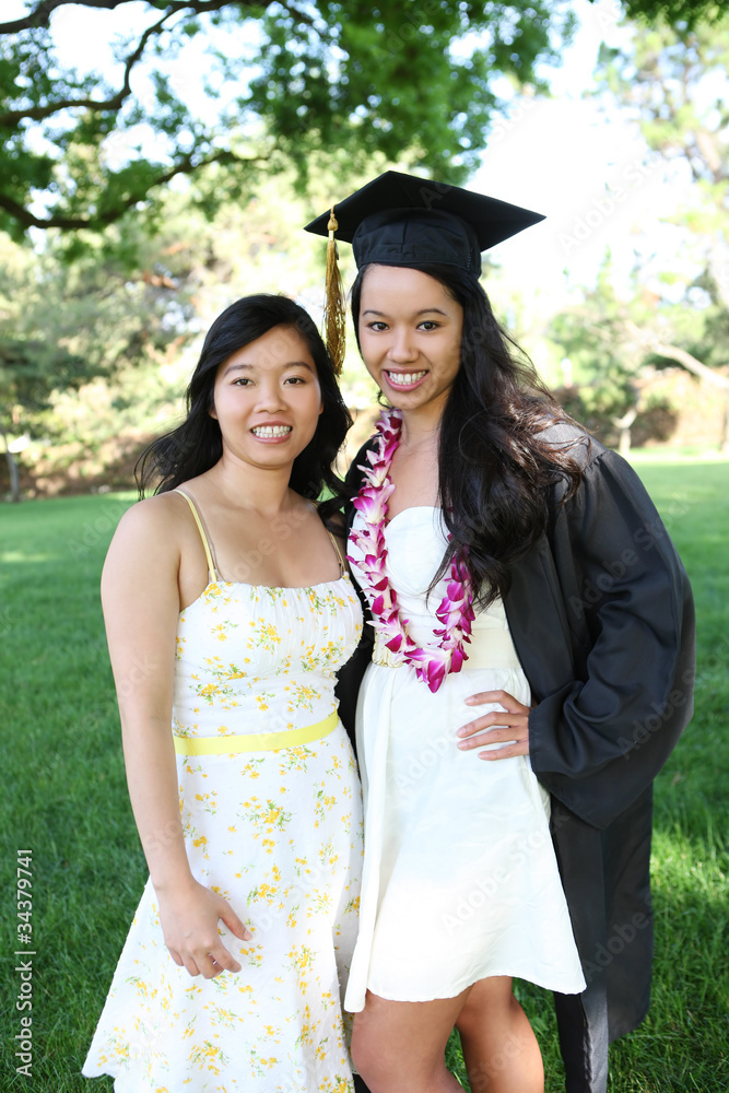 Two Sisters at College Graduation Stock Photo | Adobe Stock