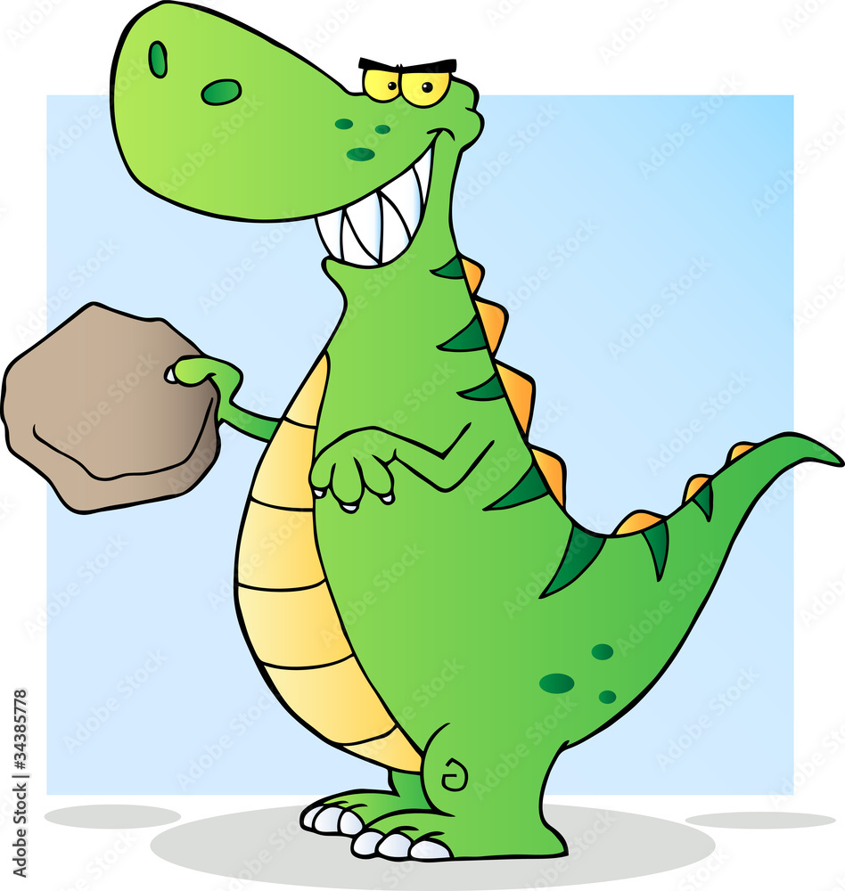 Green Dinosaur Cartoon Character Stock Vector | Adobe Stock