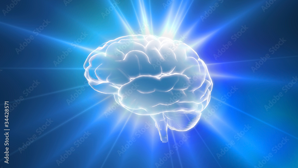 Blue brain outline flares Stock Illustration | Adobe Stock