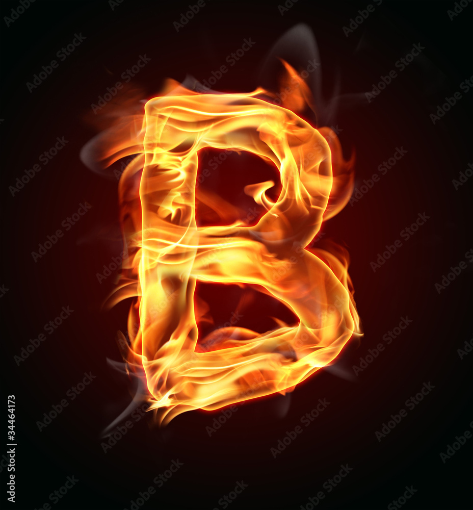 Fire letter "B" Stock Photo | Adobe Stock