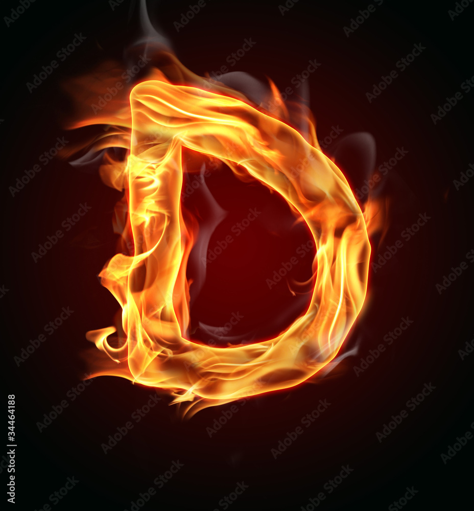 Fire letter "D" Stock Illustration | Adobe Stock