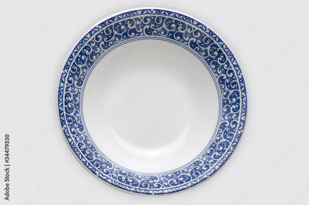 placa,plato azul en fondo blanco Stock Photo | Adobe Stock