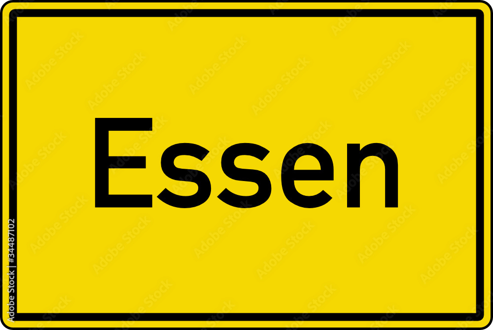 Essen Ortstafel Ortseingang Schild Verkehrszeichen Stock Vector | Adobe ...