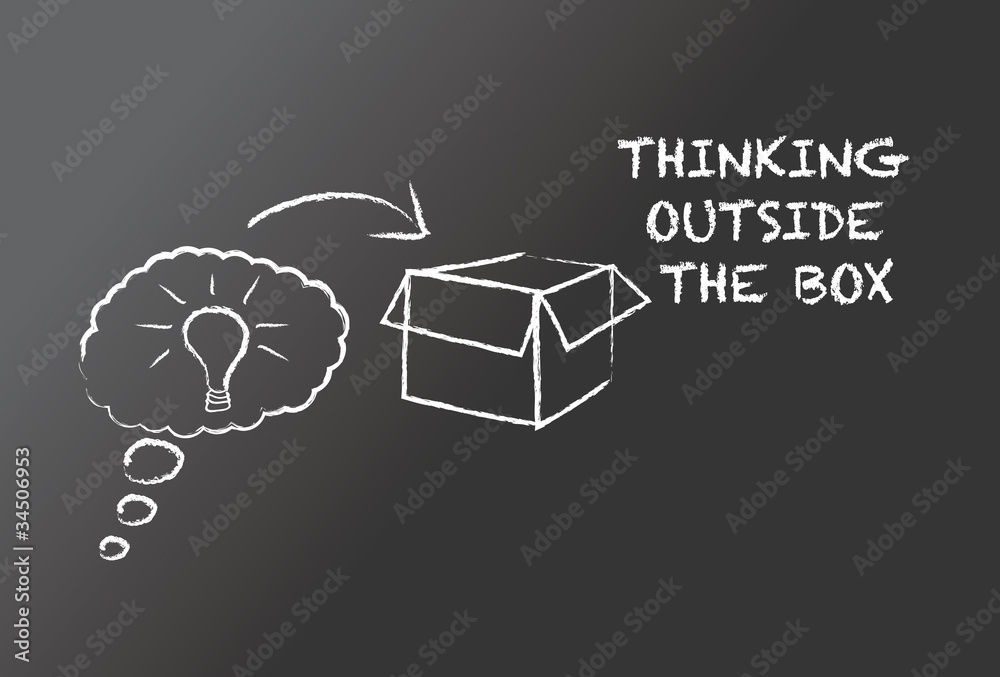 Thinking outside the box Stock Vector | Adobe Stock
