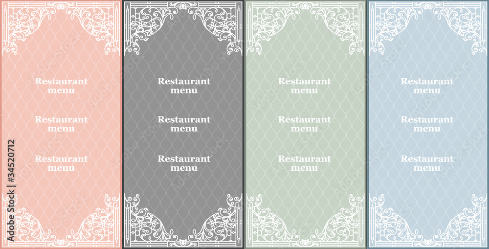 vector set of restaurant menu cards Stock Vector | Adobe Stock
