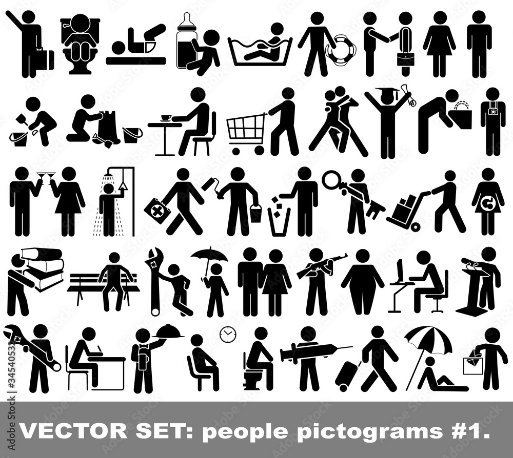 Vector set people pictograms Stock Vector | Adobe Stock