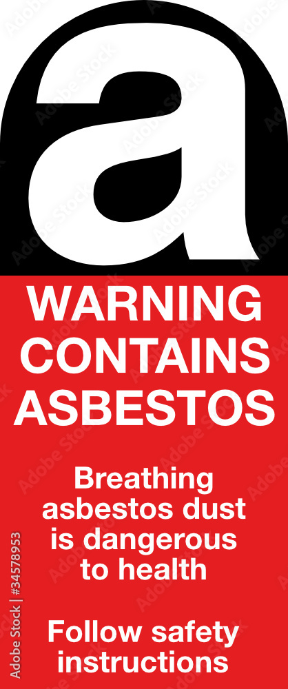 Warning contains asbestos sign label symbol Stock Vector | Adobe Stock