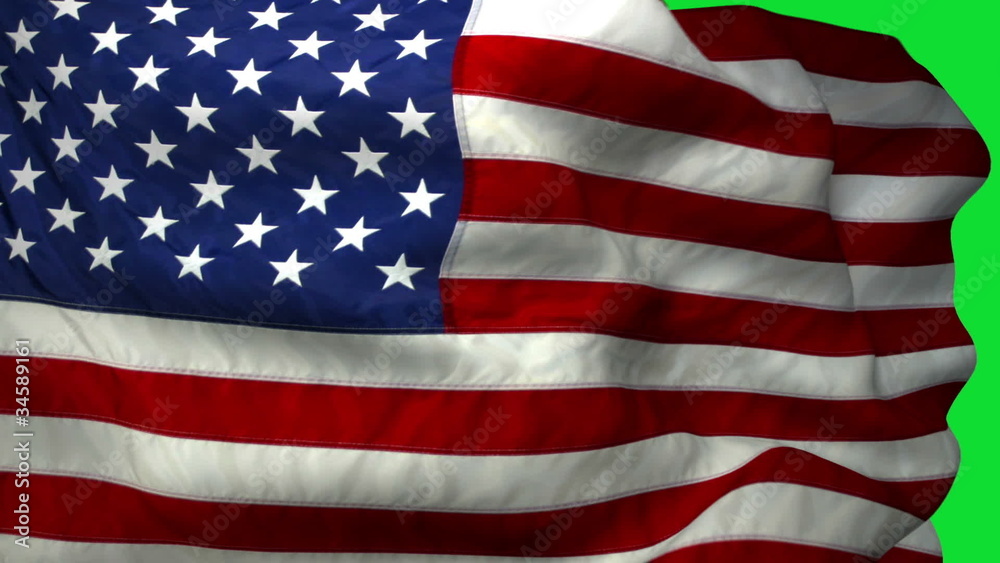American Flag in Green Screen Stock Video | Adobe Stock