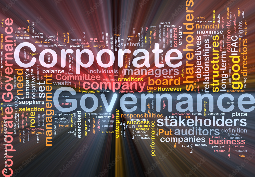 Corporate governance background concept glowing Stock Illustration ...