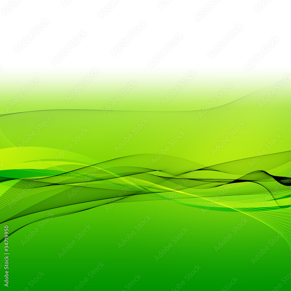 Les vague vertes Illustration Stock | Adobe Stock
