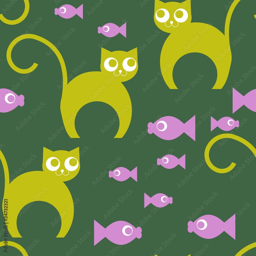 cartoon cat repetition Stock Vector | Adobe Stock