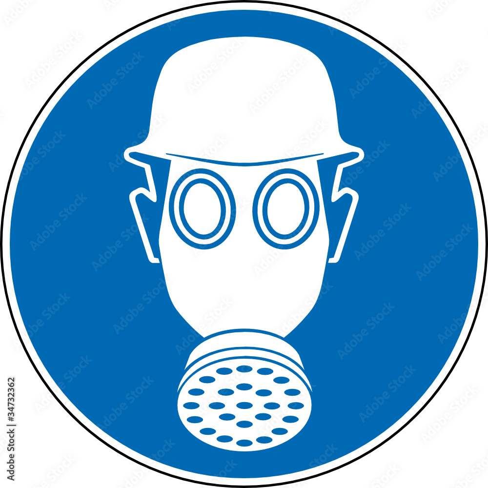 Gebotszeichen Kopfschutz und Atemschutz Schild Zeichen Stock Vector ...