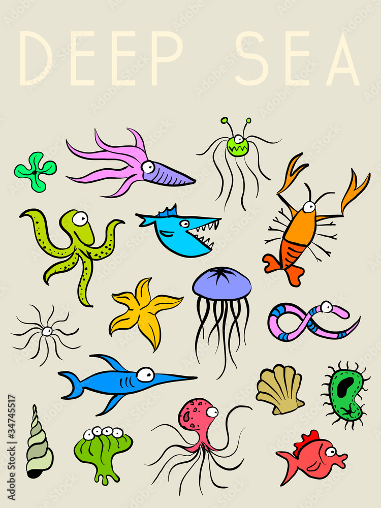 Vector cartoon fauna vector de Stock | Adobe Stock