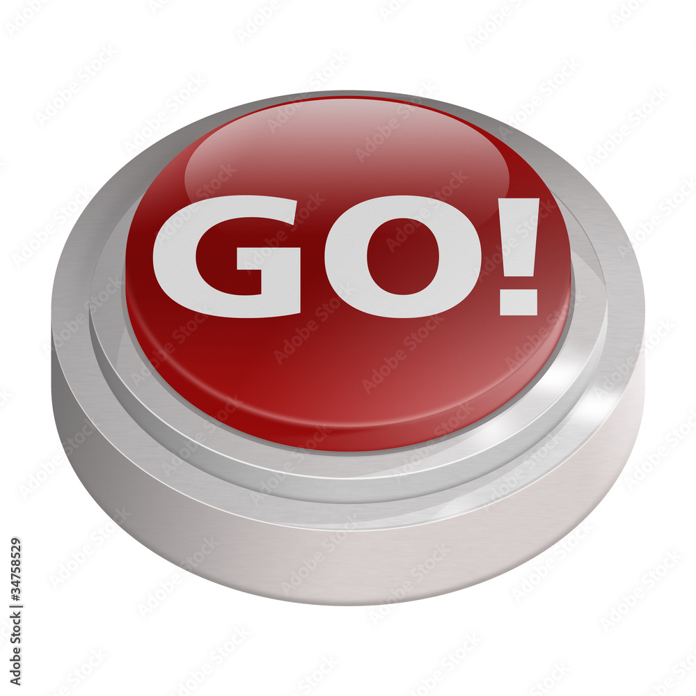 red button roter knopf 3d go! Stock-Illustration | Adobe Stock