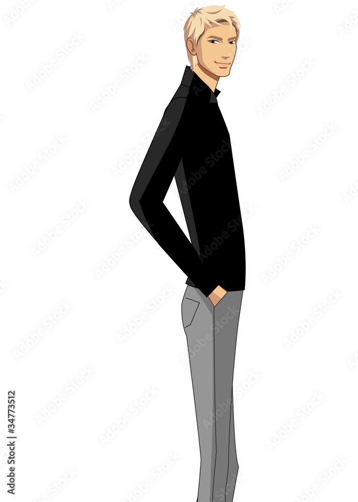 Side view of man standing Stock Vector | Adobe Stock