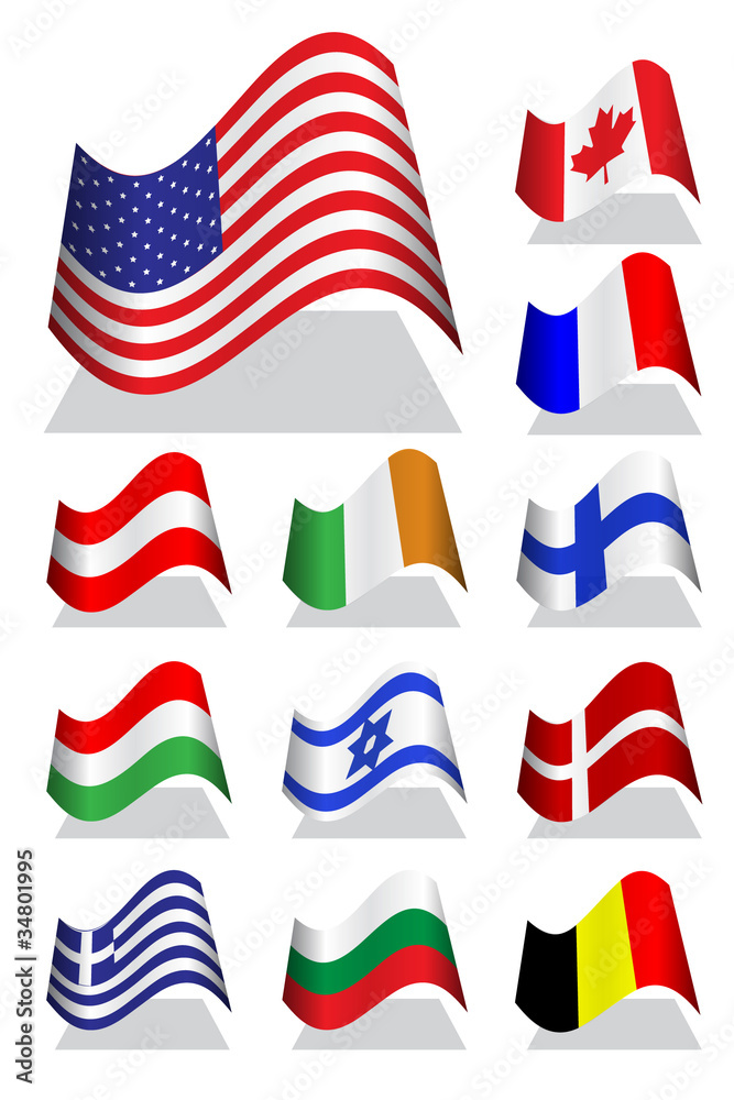 Vector illustration of National bending flag Stock Vector | Adobe Stock