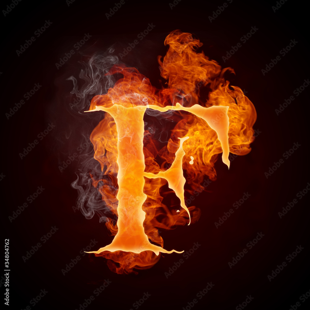 Fire Letters A-Z Stock Illustration | Adobe Stock