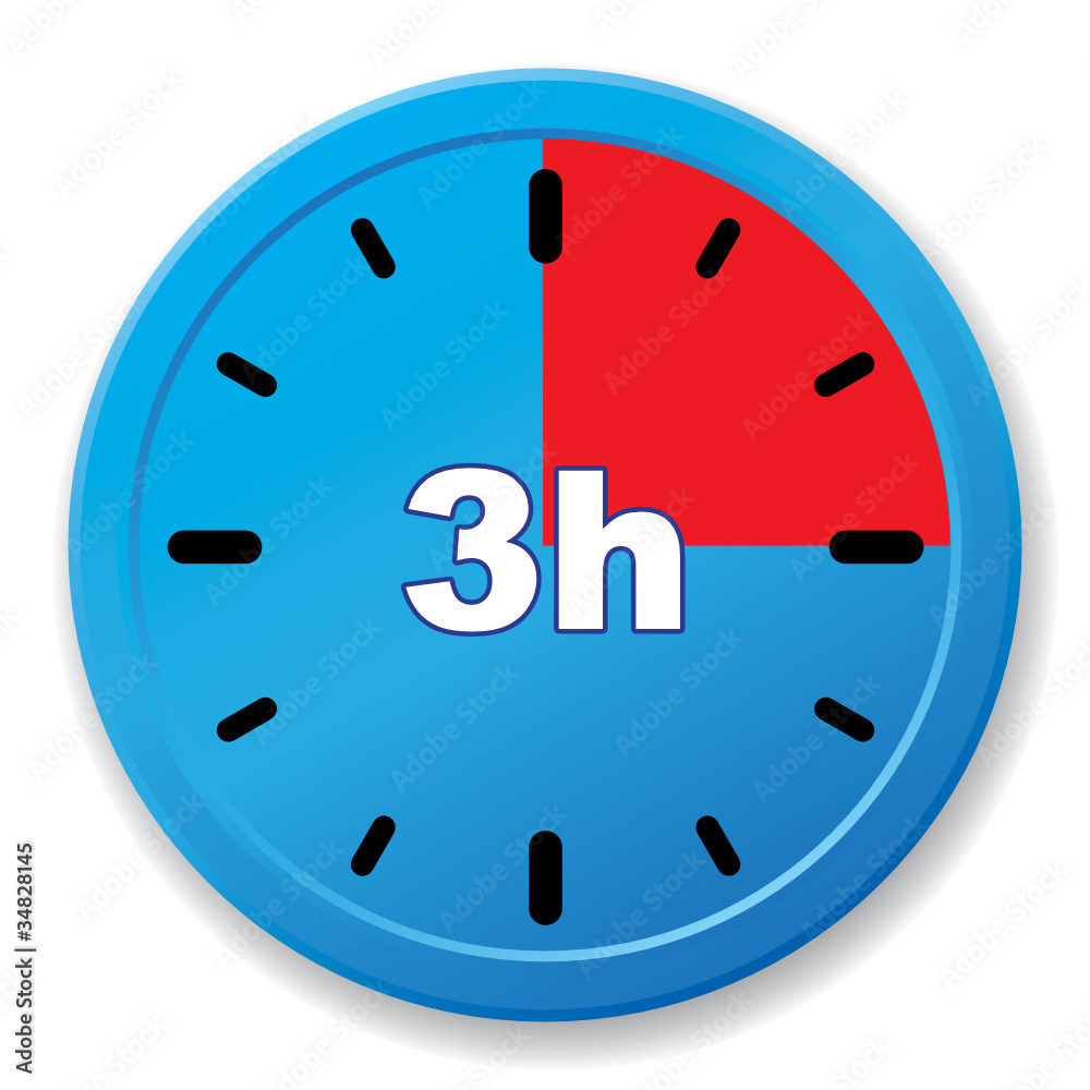 3 HOURS ICON Stock Vector | Adobe Stock