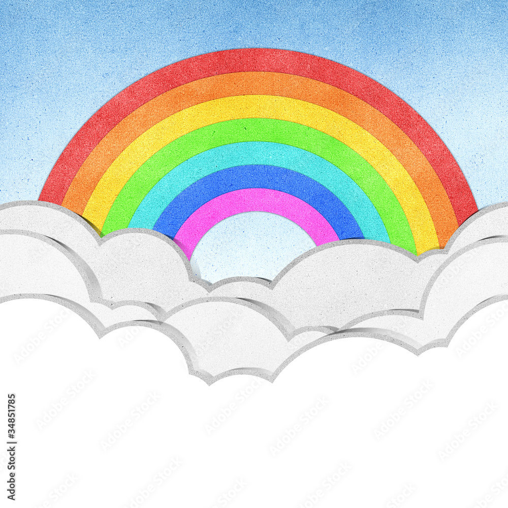 rainbow recycled paper craft background Stock Photo | Adobe Stock