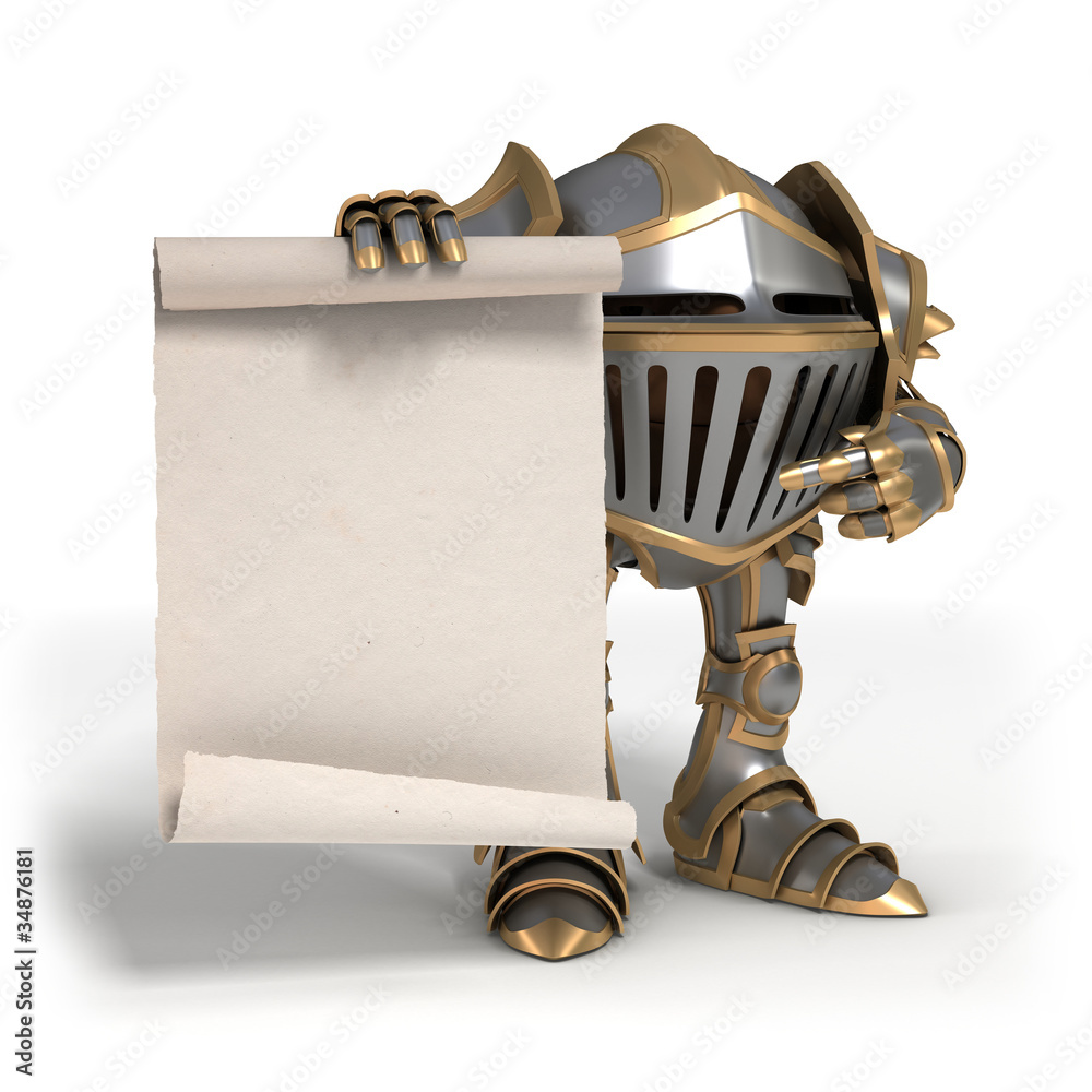 Knight with a scroll Stock-Illustration | Adobe Stock