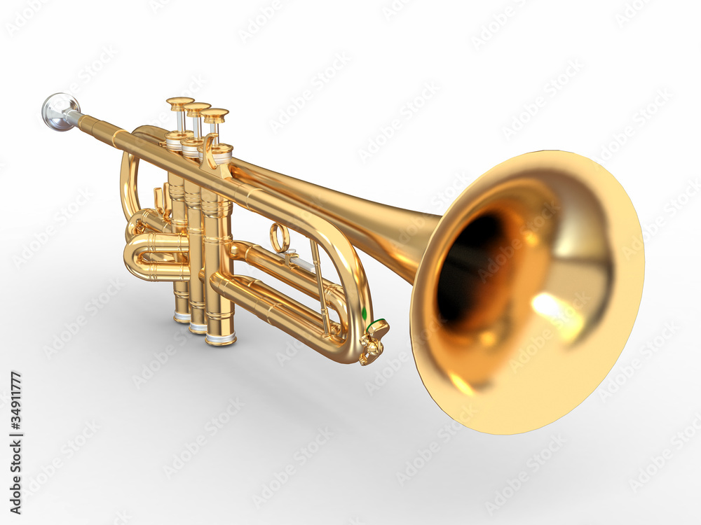 Poster Golden trumpet. 3d – Wall Art | UkPosters