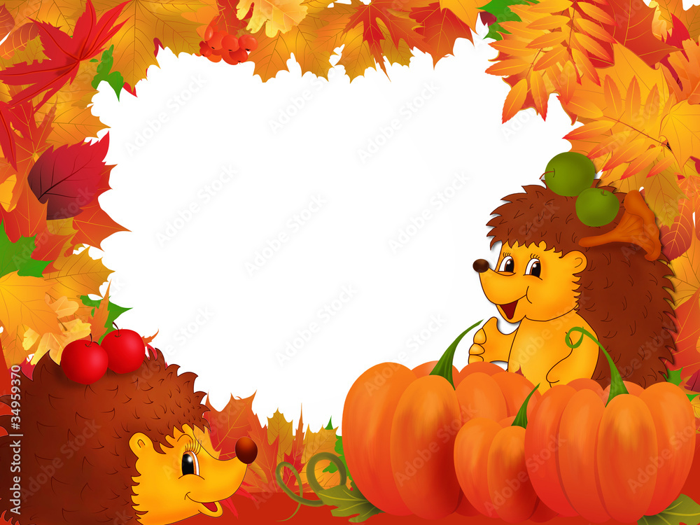 Autumn background for children Stock-Illustration | Adobe Stock