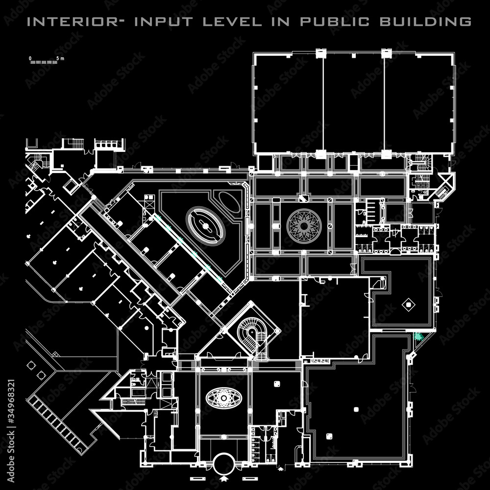 interion-input level in public building, vector Stock Vector | Adobe Stock