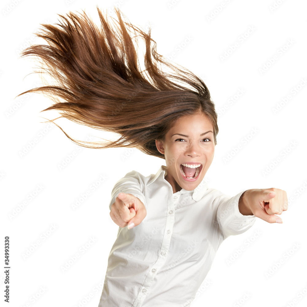 happy crazy excited woman screaming Stock Photo | Adobe Stock