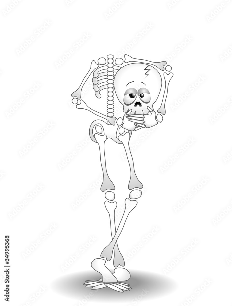 Scheletro Buffo Cartoon-Funny Skeleton Anatomy-Vector Stock Vector ...