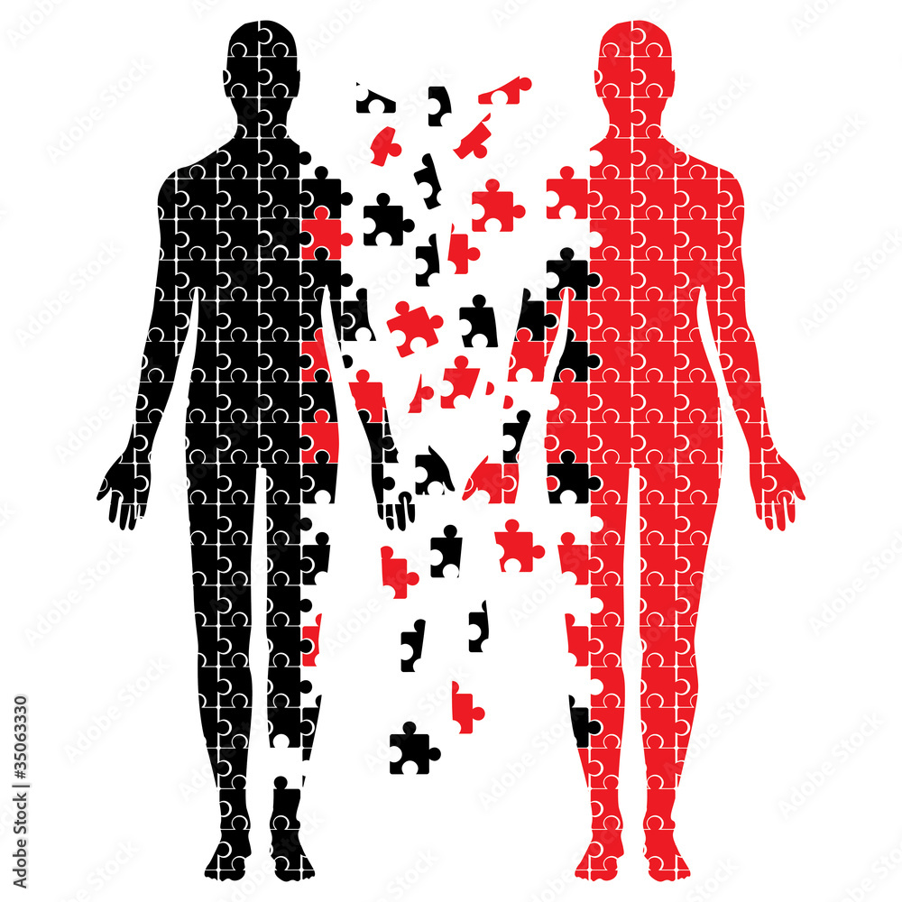 puzzle bodies vector Stock Vector | Adobe Stock