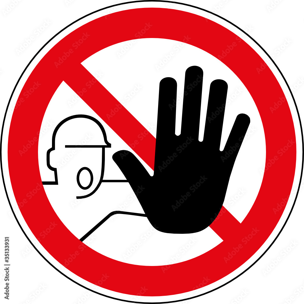 Verbotsschild Kein Durchgang Zutritt Verboten Zeichen Stock Vector 