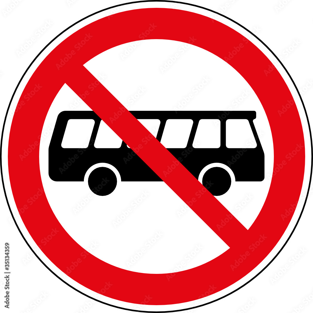 Verbotsschild Omnibus Bus Busse verboten Zeichen Stock-Vektorgrafik ...