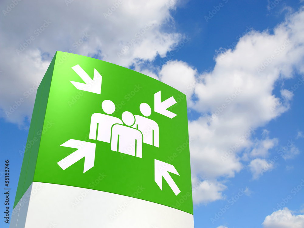 Schild Treffpunkt Stock Photo | Adobe Stock