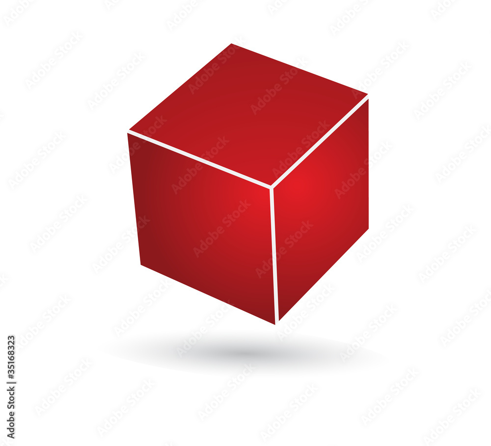 red cube Stock Vector | Adobe Stock